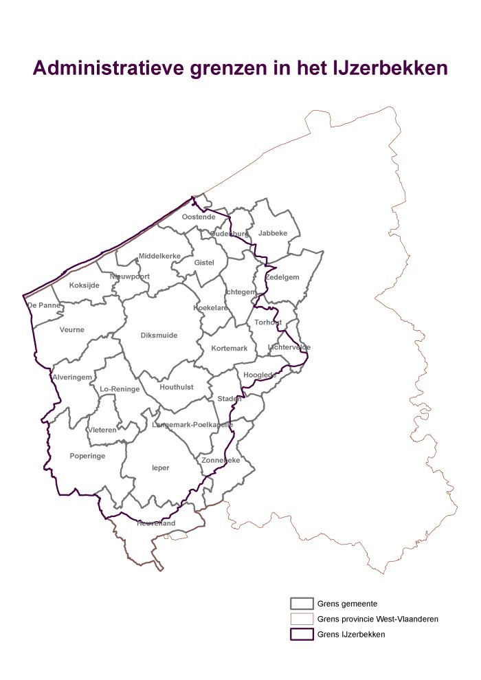 Administratieve grenzen IJzerbekken — Coördinatiecommissie Integraal Waterbeleid